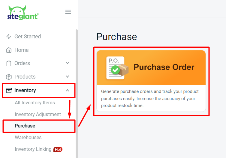 How To Create Purchase Order – SiteGiant Support Centre