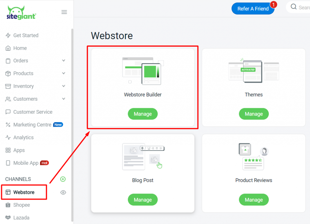 How To Manage Webstore Layout – SiteGiant Support Centre